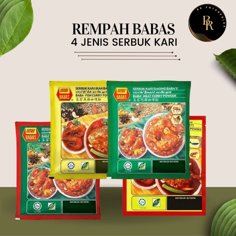 Babas Rempah Kari Ayam Daging Ikan Serbuk Cili Kunyit Sup Kurma 25g ...