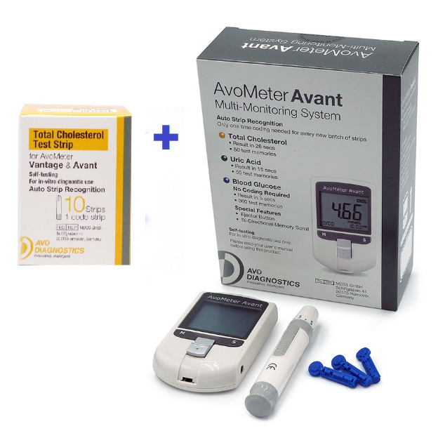Avometer Avant Meter (Check Cholesterol) + 10’s cholesterol strips (EXP ...