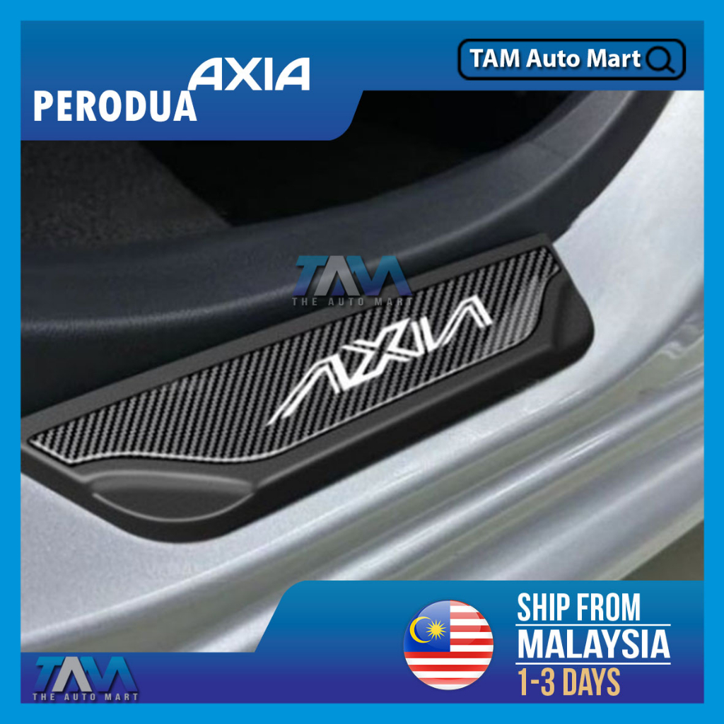 Perodua Axia 2nd Gen A300 (2023-2024) OEM Door Step Carbon Scuff Plate ...