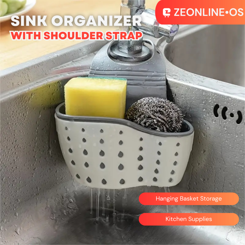 Premium Kitchen and bathroom Sink Drain Organizer Sink Hanging Basket ...