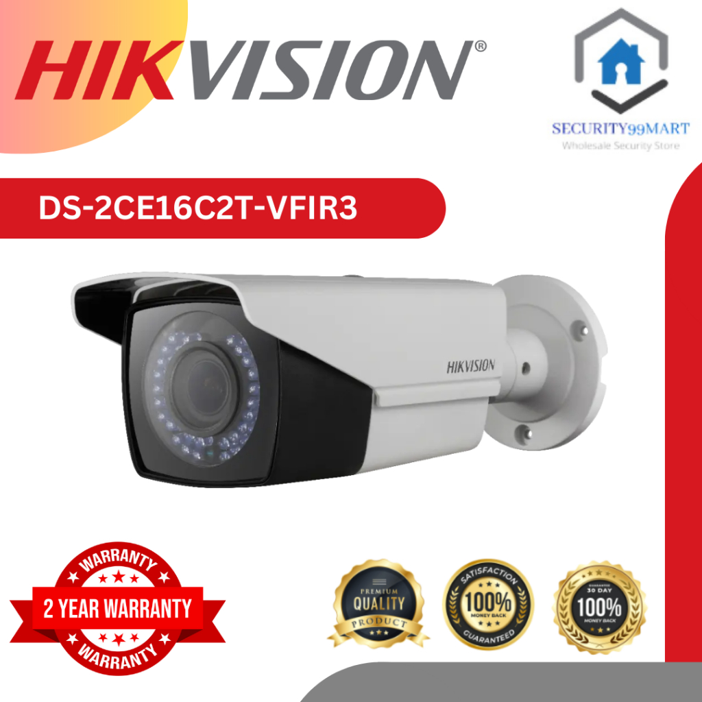 HIKVISION DS-2CE16C2T-VFIR3 1.3MP 2.8mm to 12mm Varifocal Bullet CCTV Camera | Shopee Malaysia