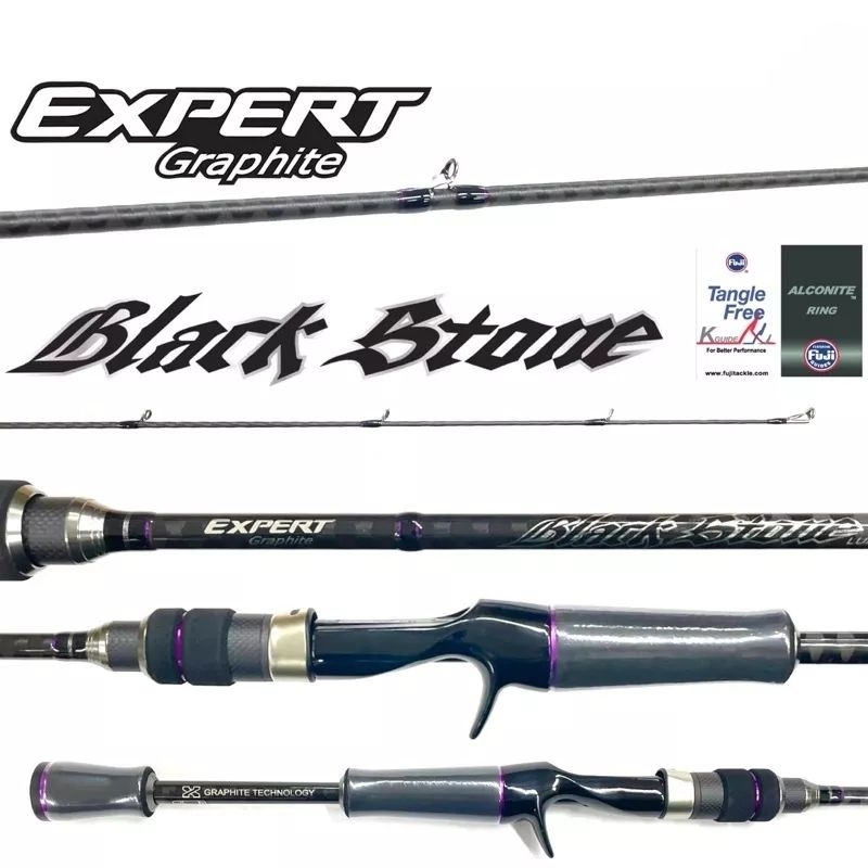 Expert Graphite Black Stone Baitcasting Rod (free gift 🎁 3 frog ...