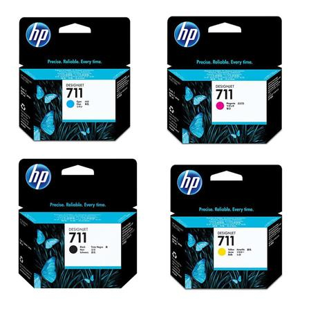 HP 711B 80ML (BLACK) & HP 711 29ML (COLOUR) Original DesignJet Ink ...