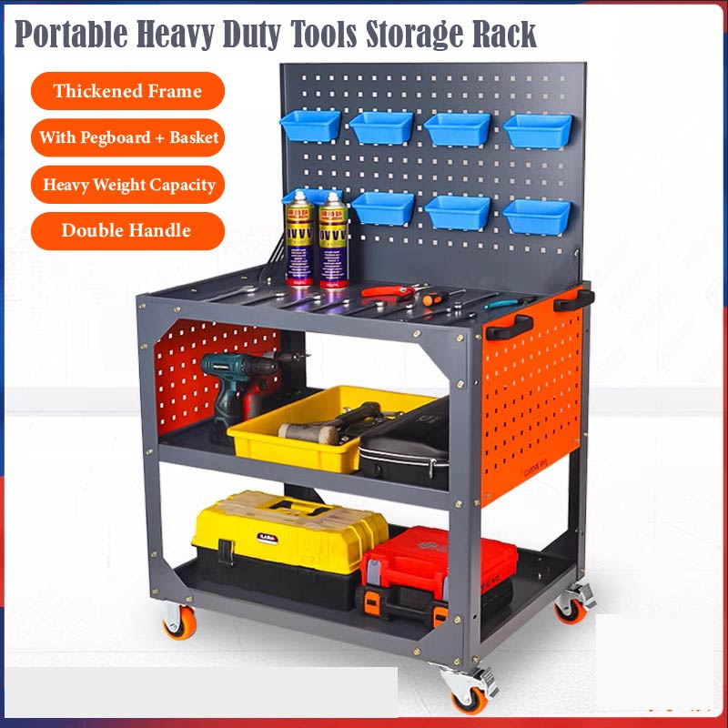 Portable Heavy Duty Tools Hardware Storage Rack With Pegboard ...