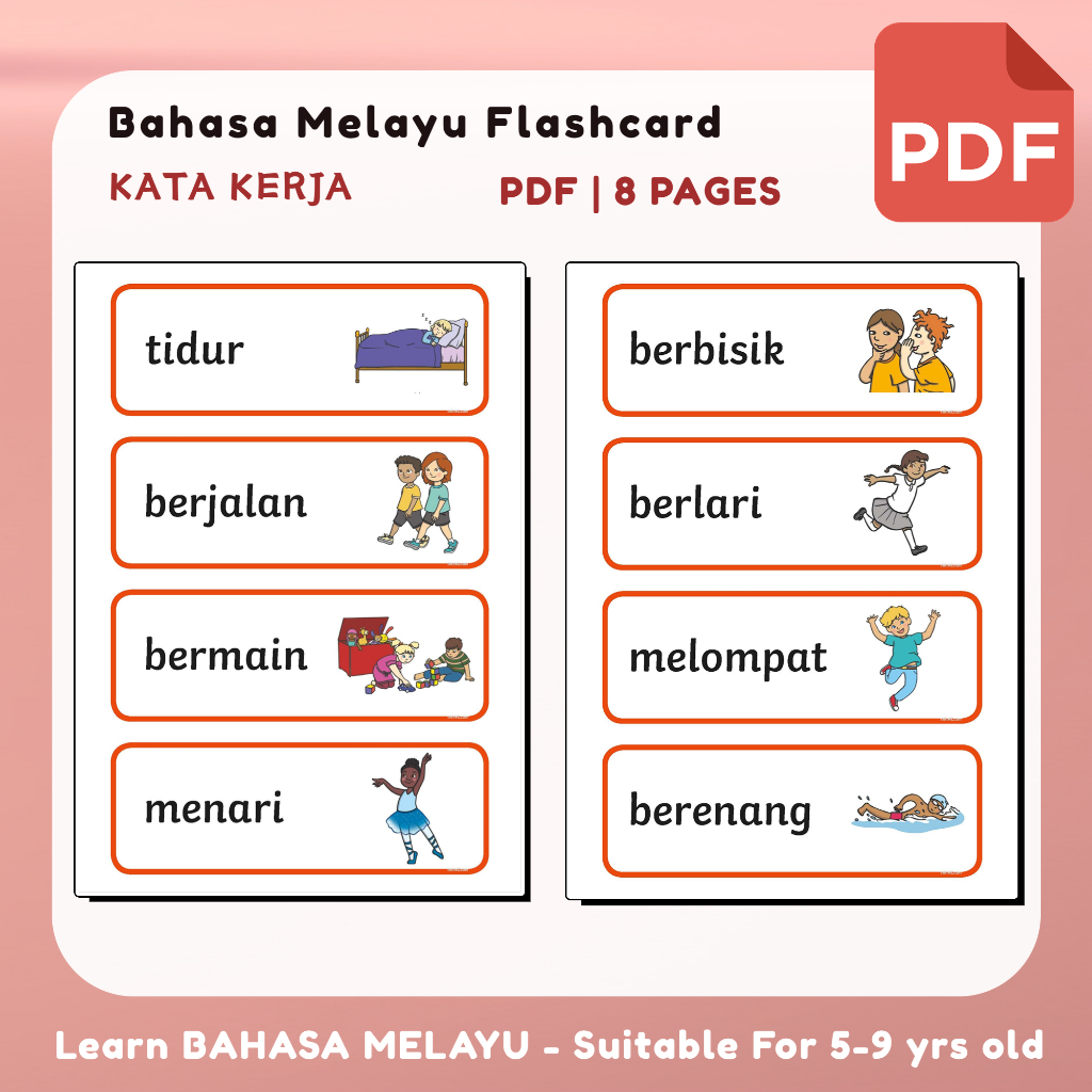 [PDF FILE] BAHASA MELAYU FLASHCARDS -- PERASAAN DAN KATA KERJA | Shopee ...