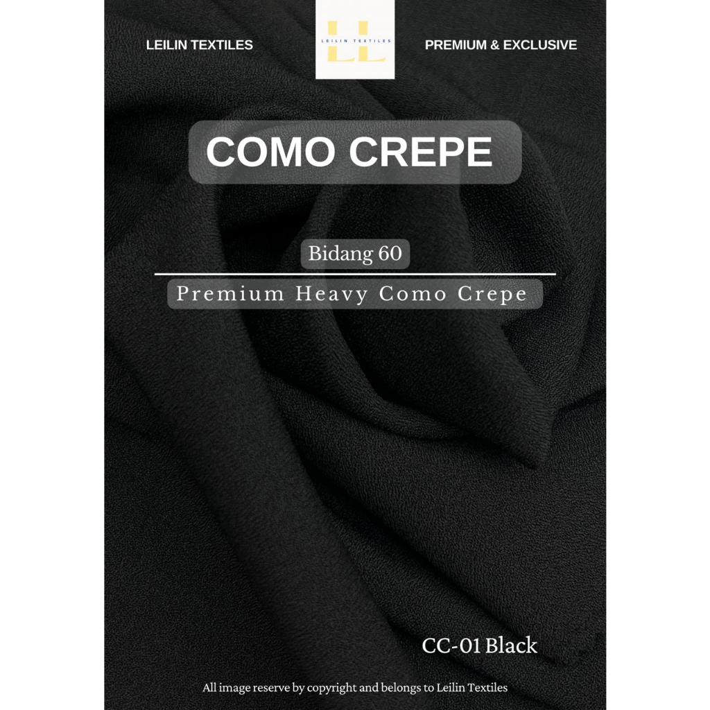 Premium Heavy Como Crepe Bidang 60" Open Meter (0.5m) LEILIN TEXTILES ...