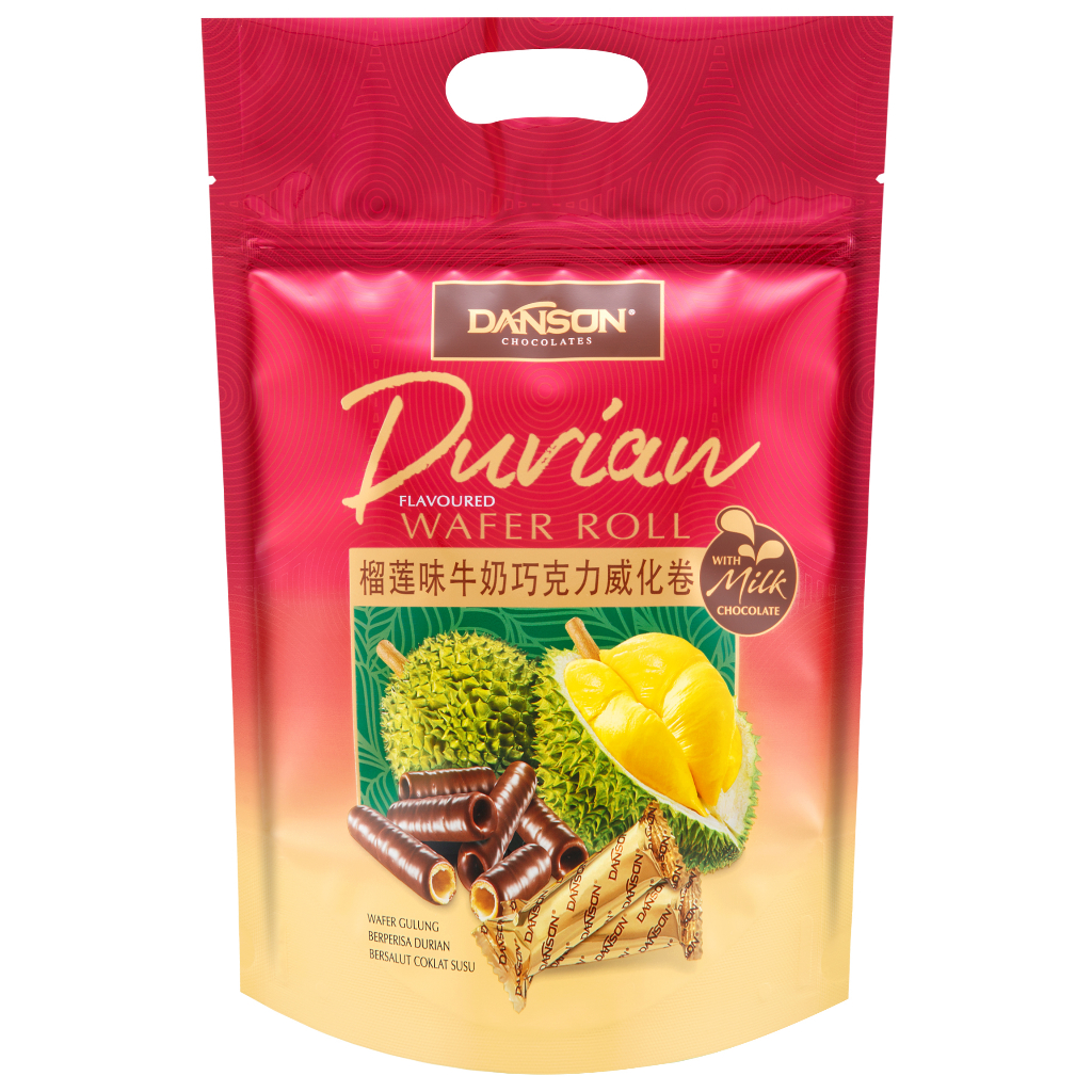 Danson Durian Flavoured Wafer Roll Milk Chocolate 250g Stand Pouch ...