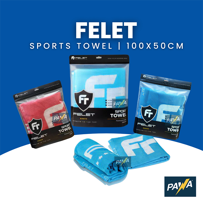 Felet Fleet Sports Towel (Premium Cotton) Badminton Tennis Squash 100 x ...