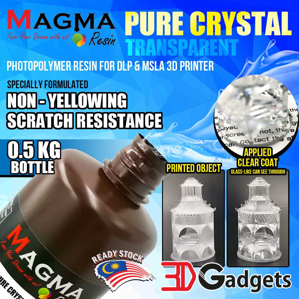 Magma x JamgHe Pure Crystal Transparent Photopolymer Resin 500g for 3D ...