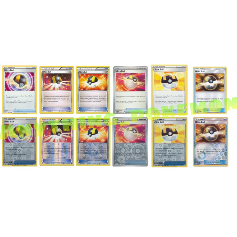 Pokemon Trainer Card - Ultra Ball (150/172), (113/124), (90/101), (146/ ...