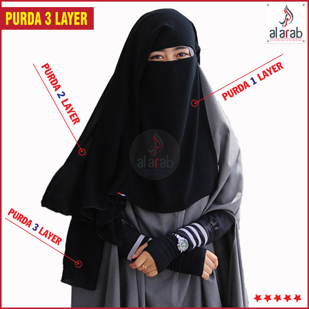 NIQAB Purda 3 Layer Umrah Dan Haji Niqab Purdah Muslimah Nikap Purda 1 ...