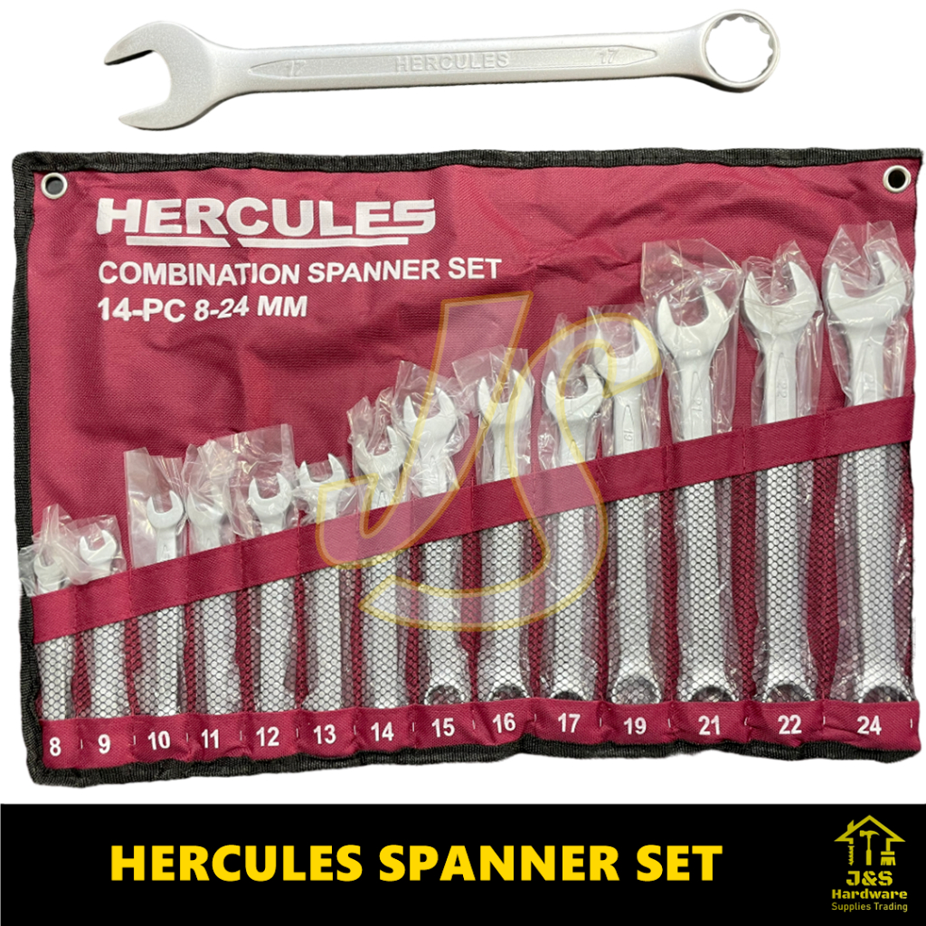 Original HERCULES Spanner Set. Heavy Duty CRV Spanar Set. 8-24mm 14 PCS ...