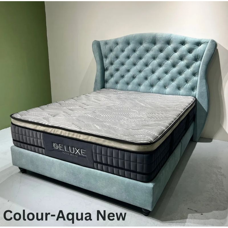 KATIL QUEEN CHESTERFIELD NEW CROWN DESIGN (BEDFRAME MEWAH) | Shopee ...