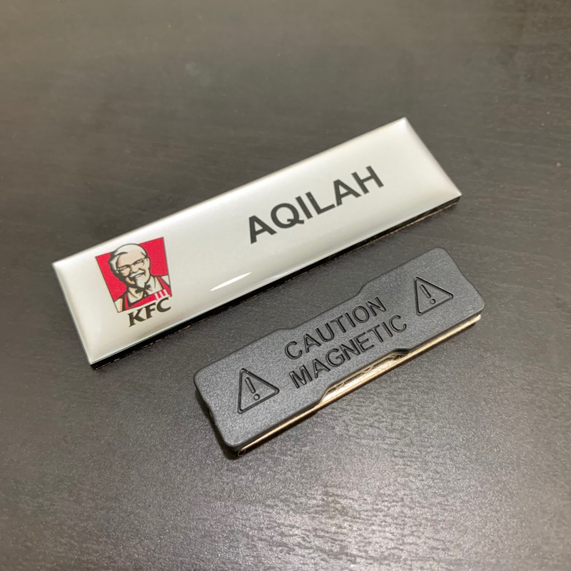 Name tag Epoxy KFC design/Name tag resin/Tanda nama Syarikat | Shopee ...