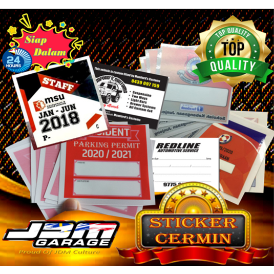 Sticker Roadtax Sticker Cermin BOLEH BUAT DESIGN SENDIRI Terpaling ...