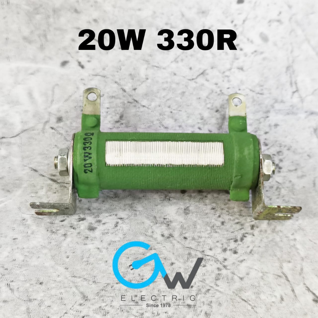 20W 330 Ohm Ceramic Tube Adjustable Rheostat Power Resistor Green ...