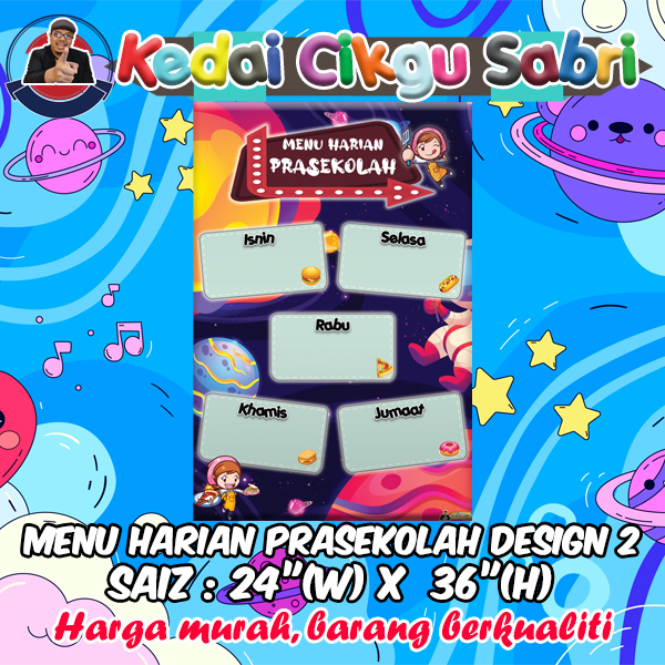 BANNER MENU HARIAN PRASEKOLAH (SAIZ BESAR!) | Shopee Malaysia