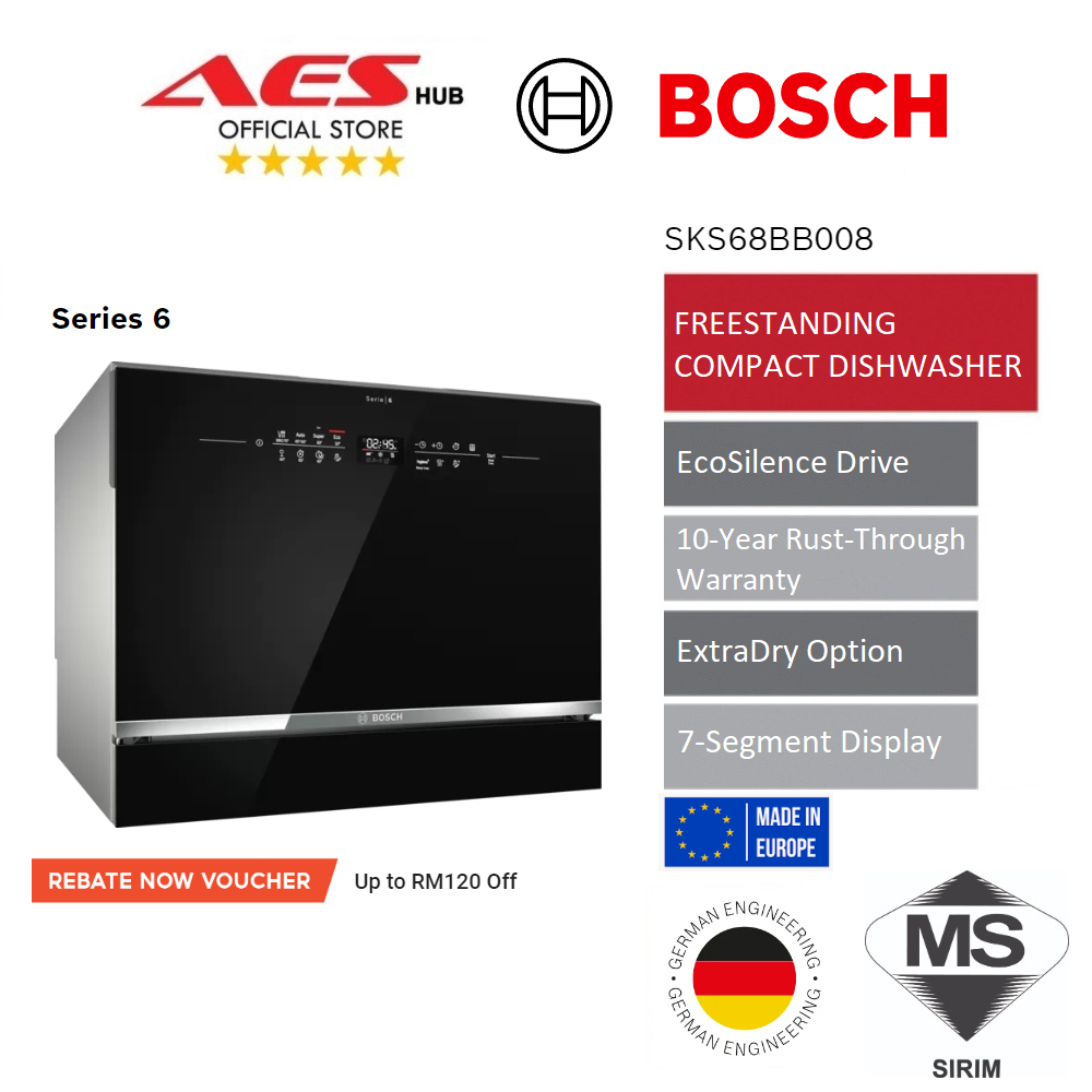 MADE IN EUROPE Bosch Dishwasher Series 6 Compact Table Top Dishwasher ...