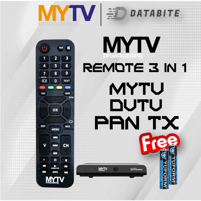 MyTV Remote 3 in 1 for MYTV HyppTV DVBT2 Decoder remote controller Alat ...