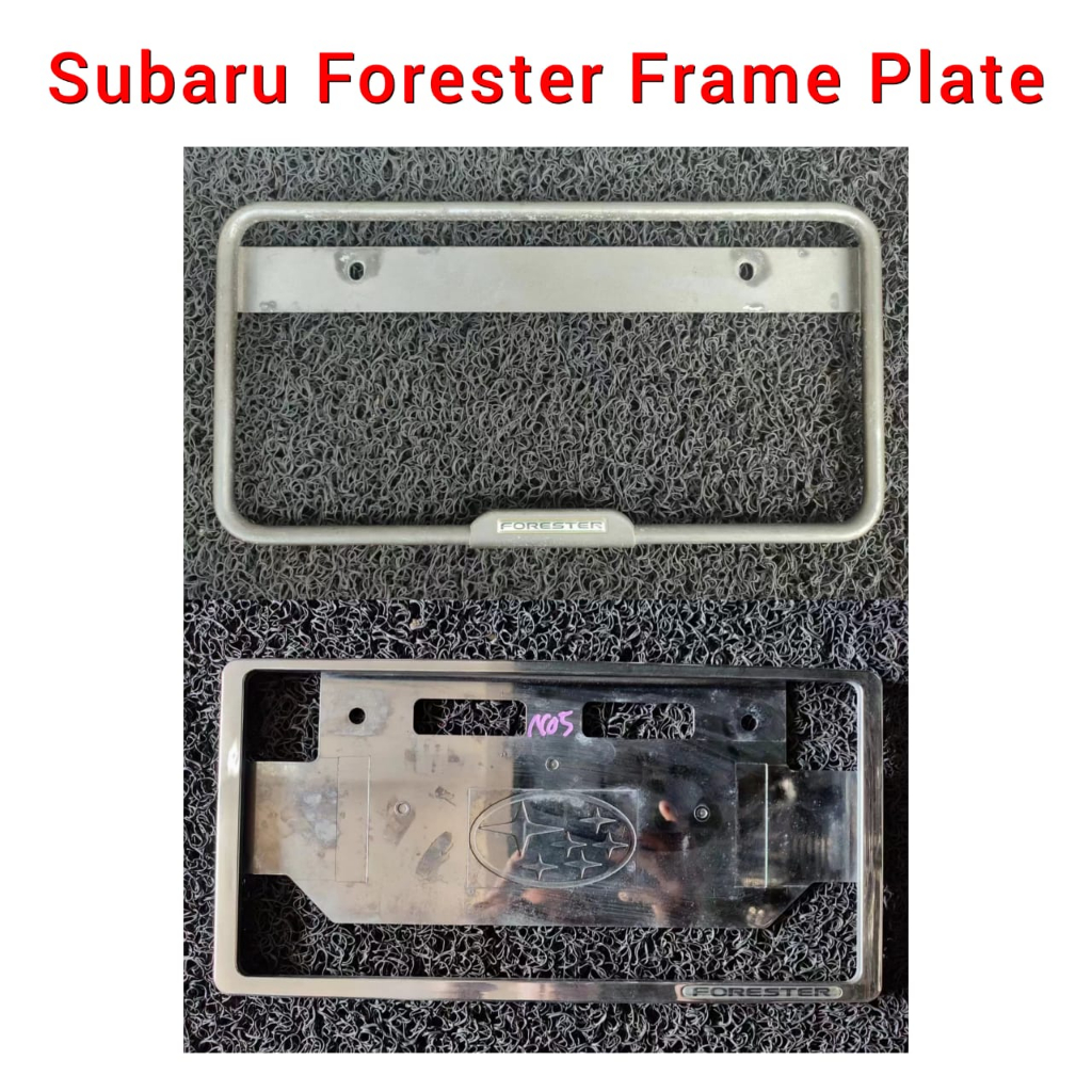 Subaru Forester Frame Plate ( Matte Dark Grey / Chrome ) / Car Number ...