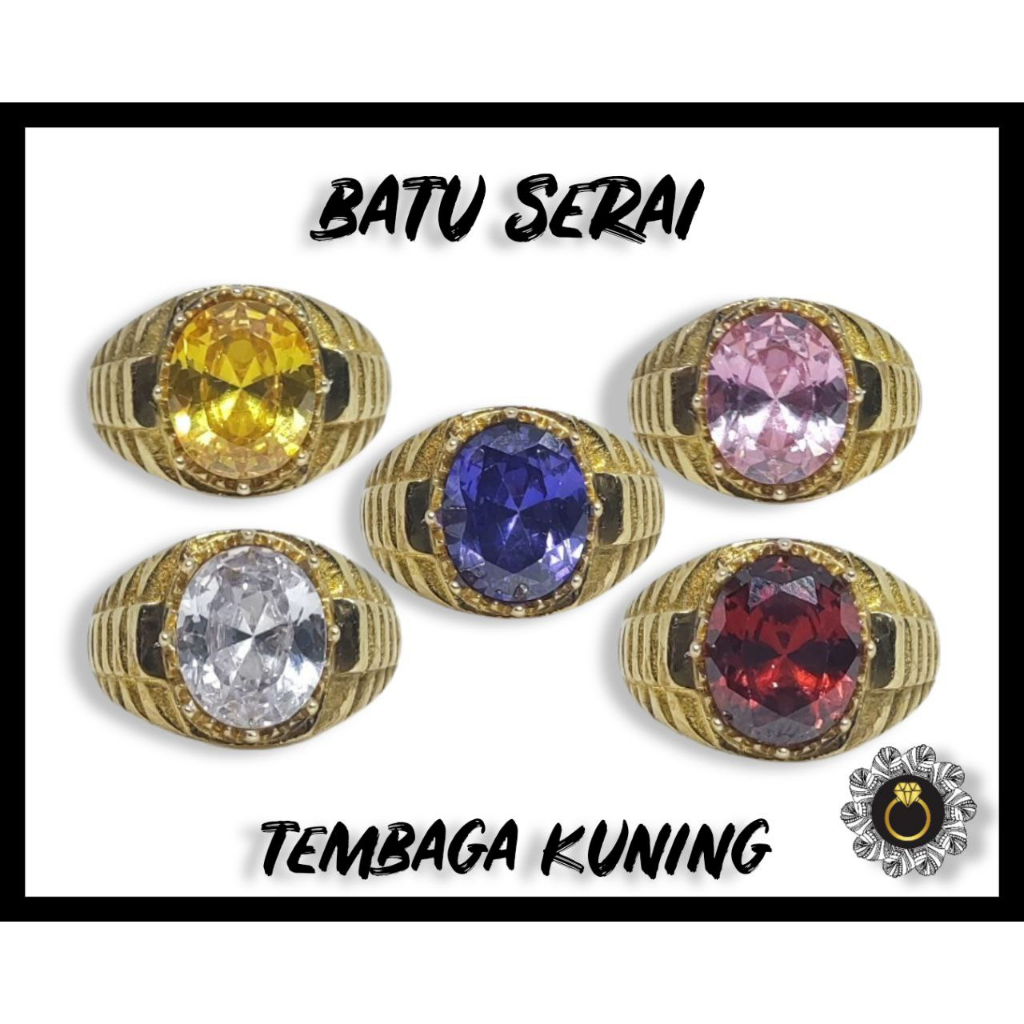 BATU SERAI ORI / CINCIN DESIGN ROLEX TEMBAGA KUNING /BATU ZIRCONIA ORI ...