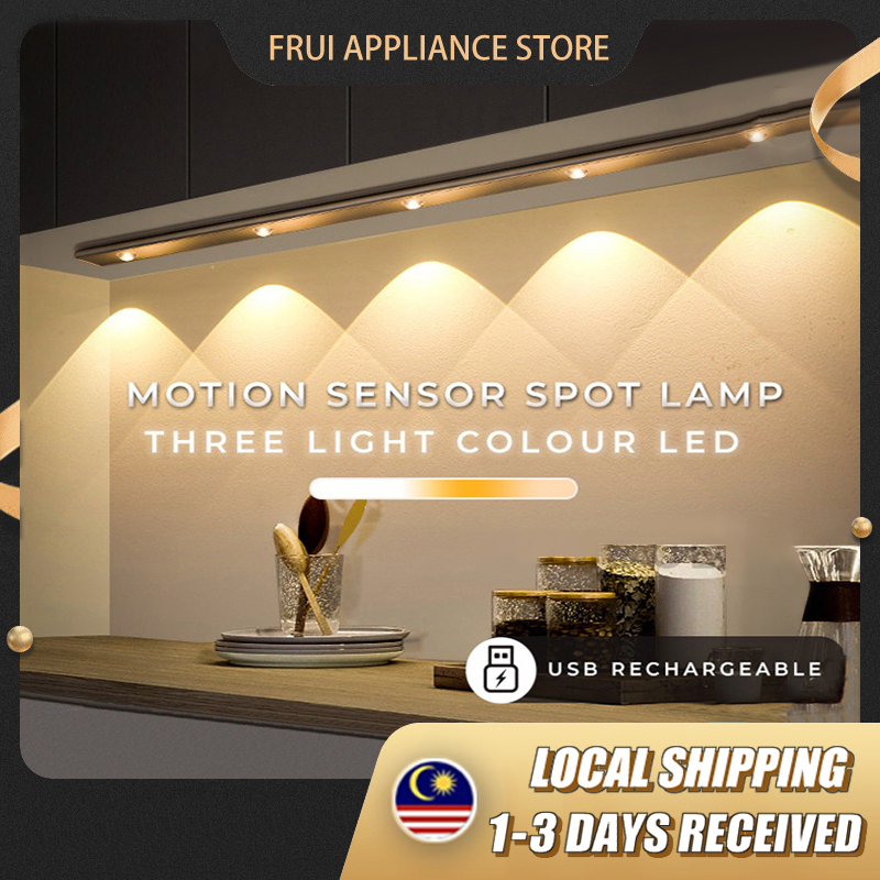 Kitchen Cabinet Wardrobe Lamp 3 Color Dimmable Cat Eye Light Strip LED ...