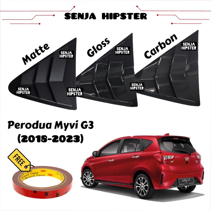 Perodua Myvi MG3 (2018 to 2023) Window Cover Mustang Rear Side Window ...
