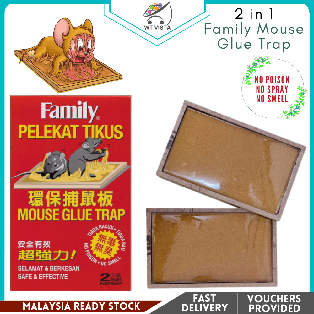 Gam Pelekat Perangkap Tikus 2 Dalam 1 Family Mouse Glue Trap 2 In 1 ...