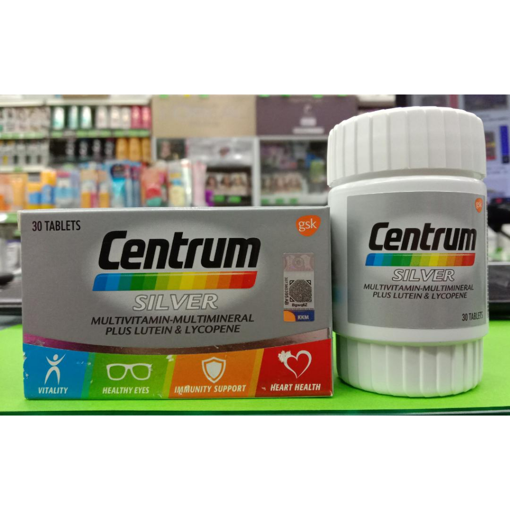 CENTRUM SILVER MULTIVITAMIN - MULTIMINERAL PLUS LUTEIN & LYCOPENE (30 ...