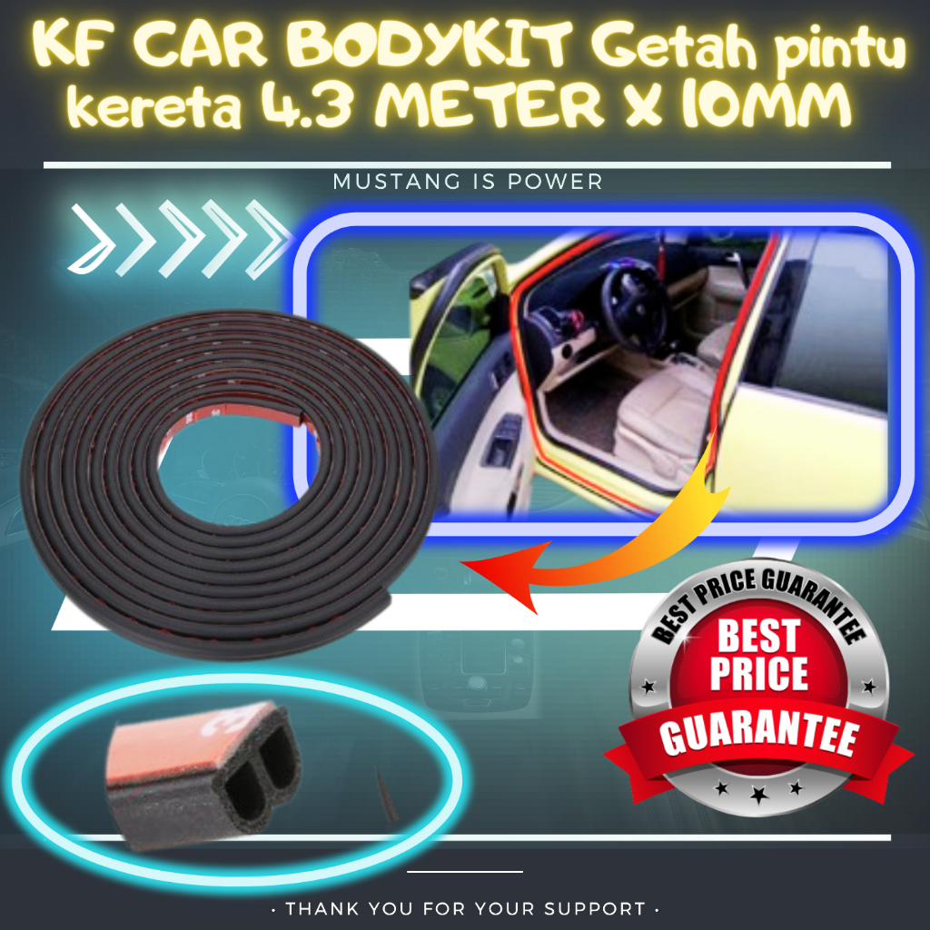 KF CAR BODYKIT Getah pintu kereta 4.3 METER X 10MM soundproof door car rubber sound proof ...