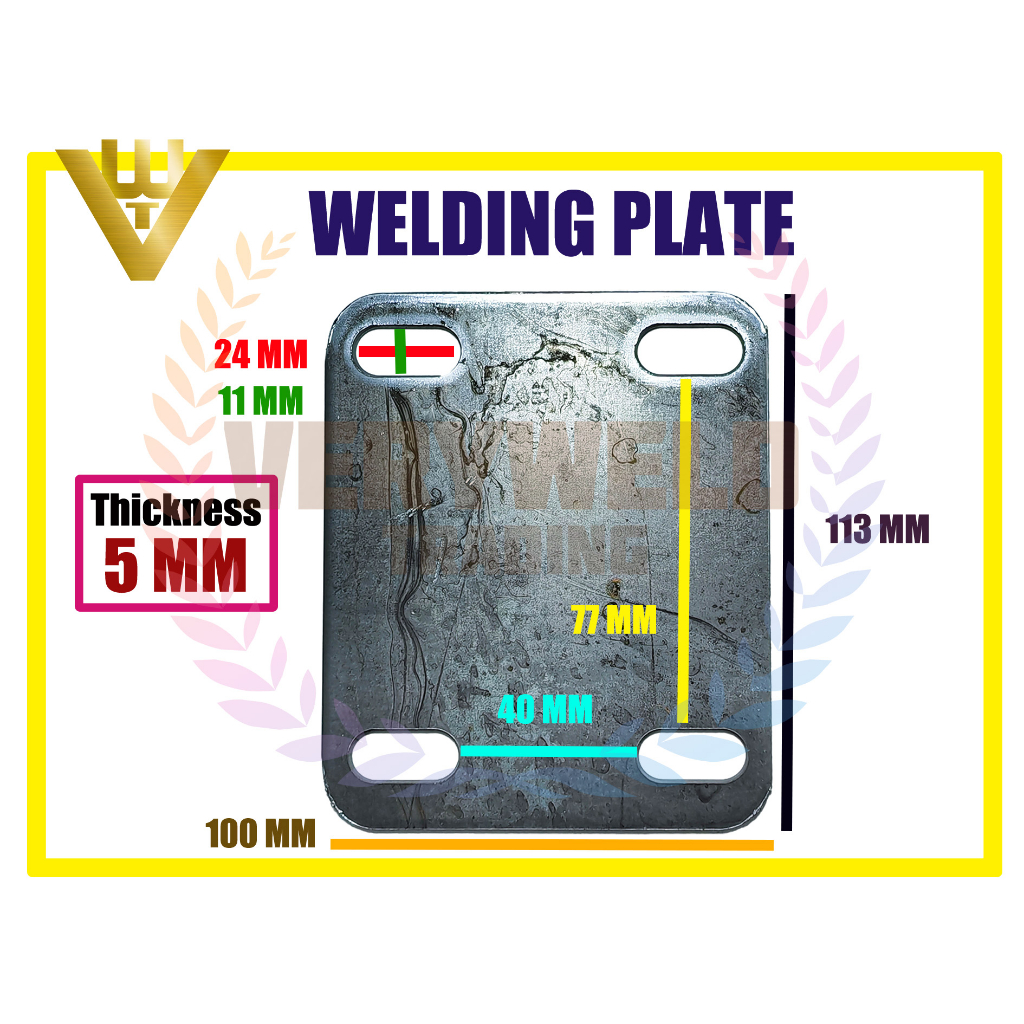 VERYWELD Welding Mild Steel Square Plate Tapak Besi 4" x 5" / Papan ...