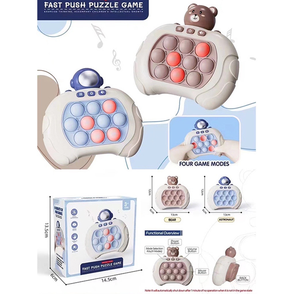 Pop it Electronic Toy Quick Push Puzzle Game Console Pop It Fidget Toys ...