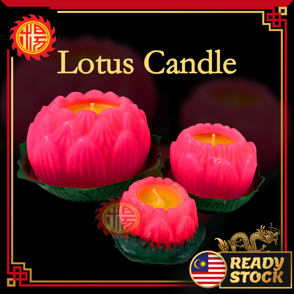 YMS 100% pure Lotus Candle Lilin Bunga 莲花蜡烛 Prayer Candle Flower Candle ...