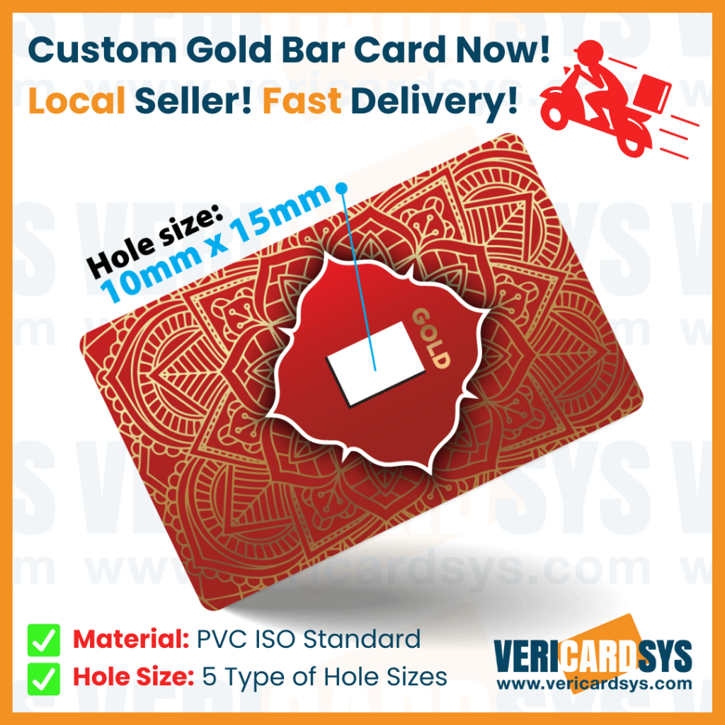 [100-1000pcs] Custom Gold Bar Card/ Gold Bar Holder/ Kad Jongkong Emas ...