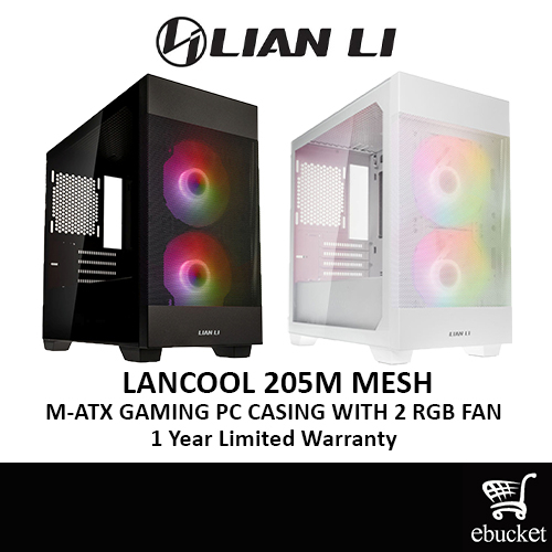 LIAN LI LANCOOL 205M MESH GAMING MATX CASE (BLACK / SNOW) | Shopee Malaysia