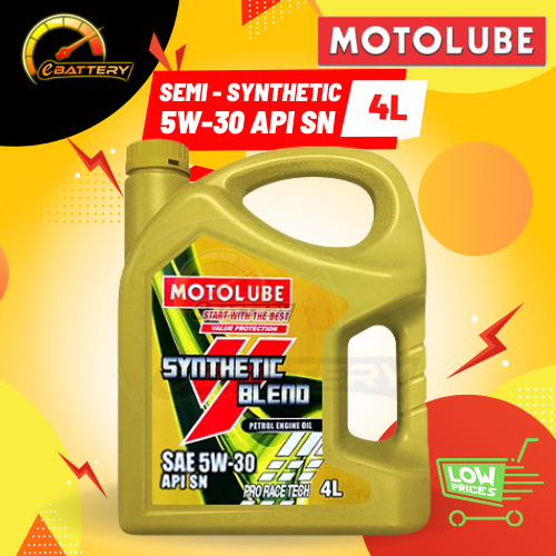 MOTOLUBE 5W-30 SEMI-SYNTHETIC BLEND SN Engine Oil Myvi Alza Vios Yaris ...