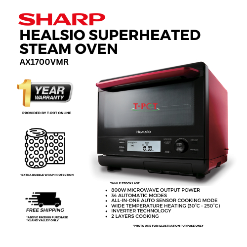 Sharp Healsio Superheated Steam Oven - AX1700VMR | Shopee Malaysia