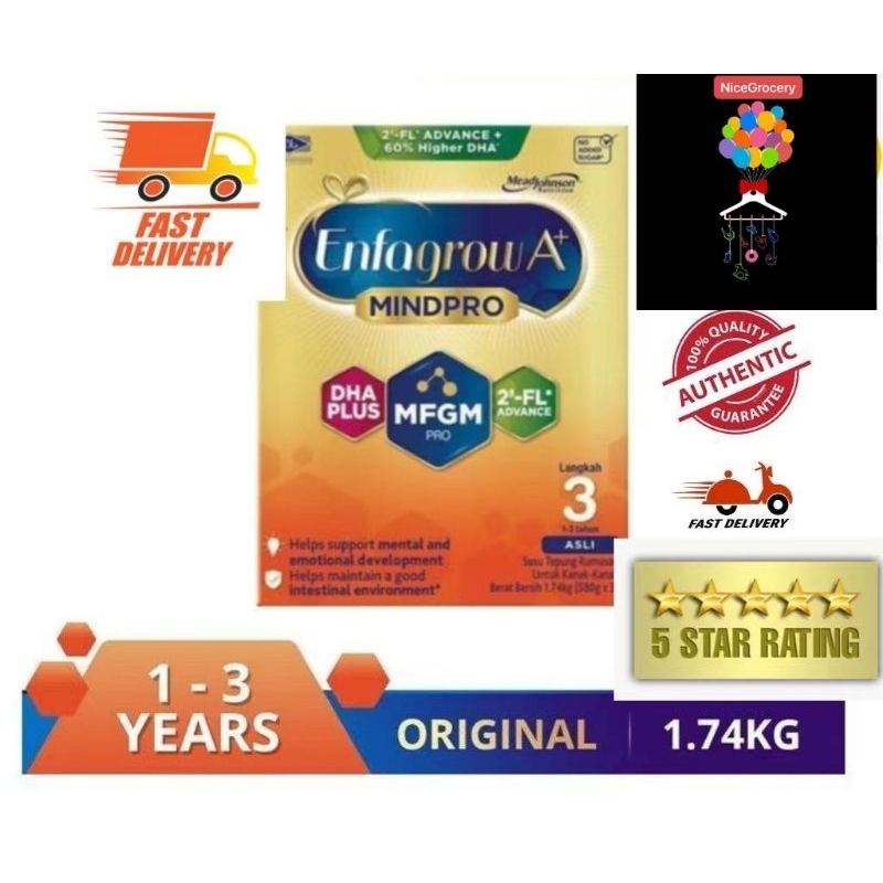 Enfagrow A+ Step 3 (1-3 Tahun)(Asli/Vanila) 1.74KG (580G x 3) | Shopee ...