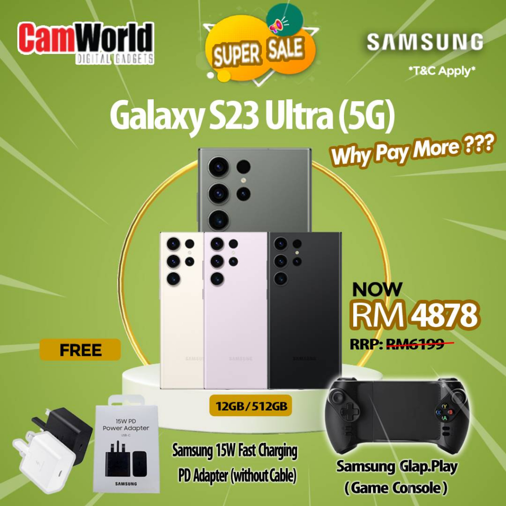 Samsung Galaxy S23 Ultra 5G ( SM-S918 ) ( 12GB + 512GB ) With Glap ...