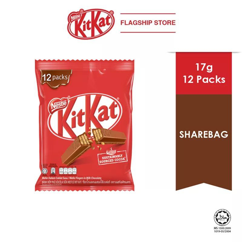 Nestle KitKat 12s Pack Share Bag (12 x 17g) | Kit Kat Chocolate Value ...