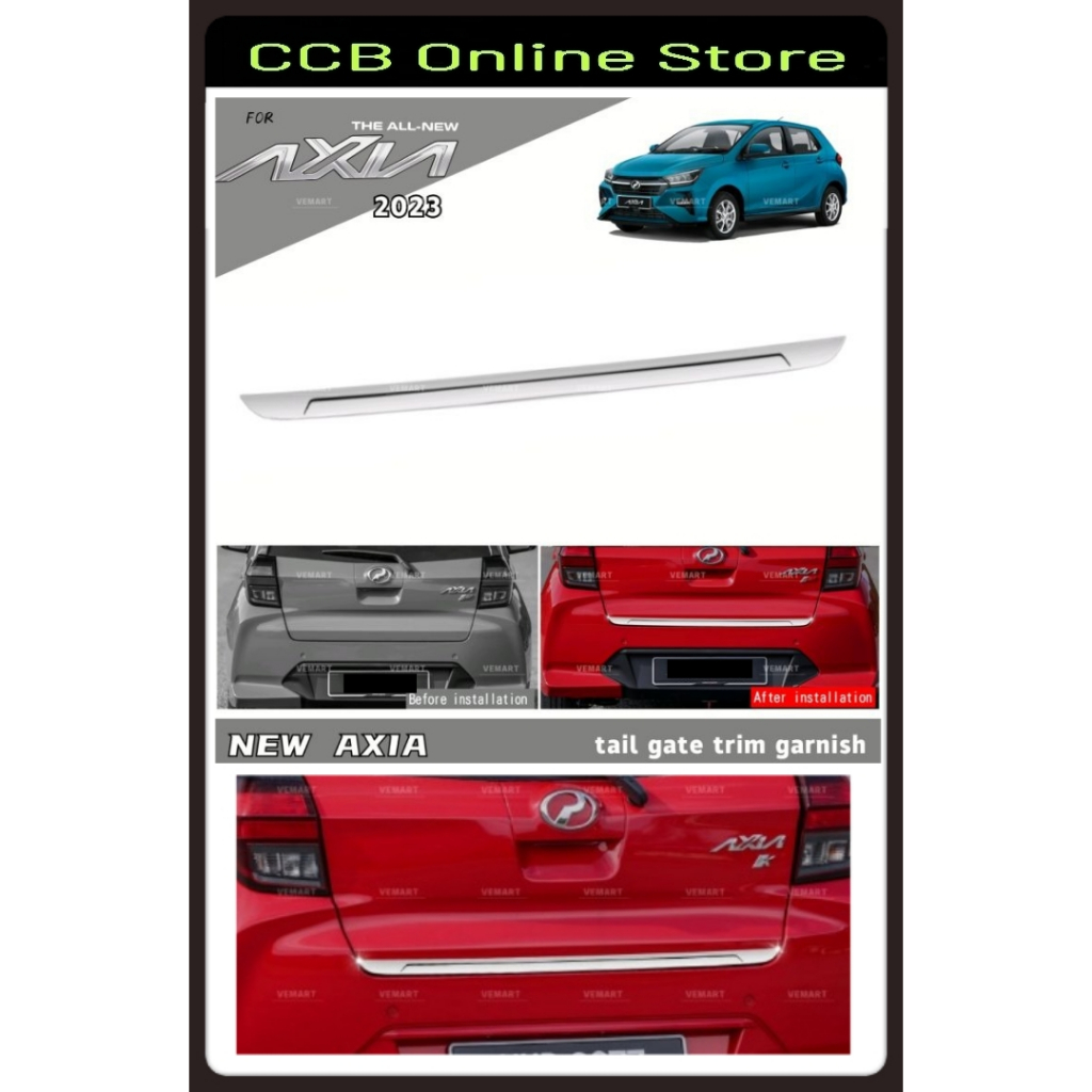 Perodua Axia 2023 Above Tail Gate Trim Garnish - Chrome | Shopee Malaysia