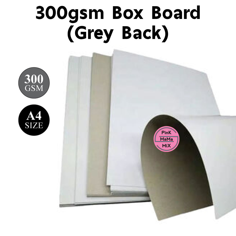 10pcs A4 300gsm Box Board - ONE SIDE WHITE COATED & GREY BACK / Duplex Card Board - 10pcs/50pcs ...