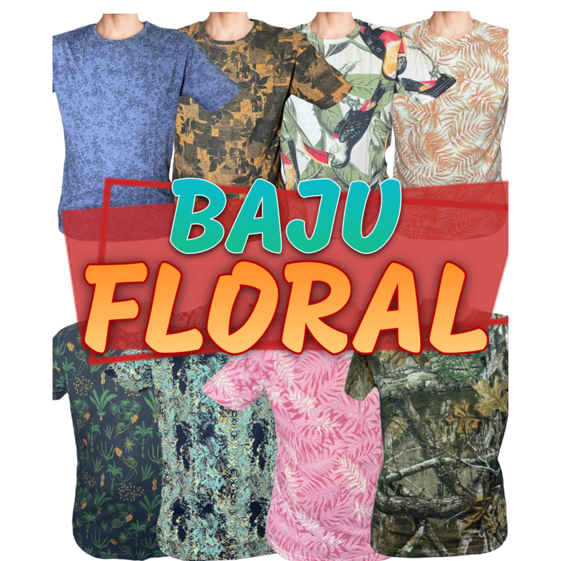 Baju floral murah TSHIRT T-SHIRT BAJU BUNGA BAJU MURAH SAIZ S-XXL ...