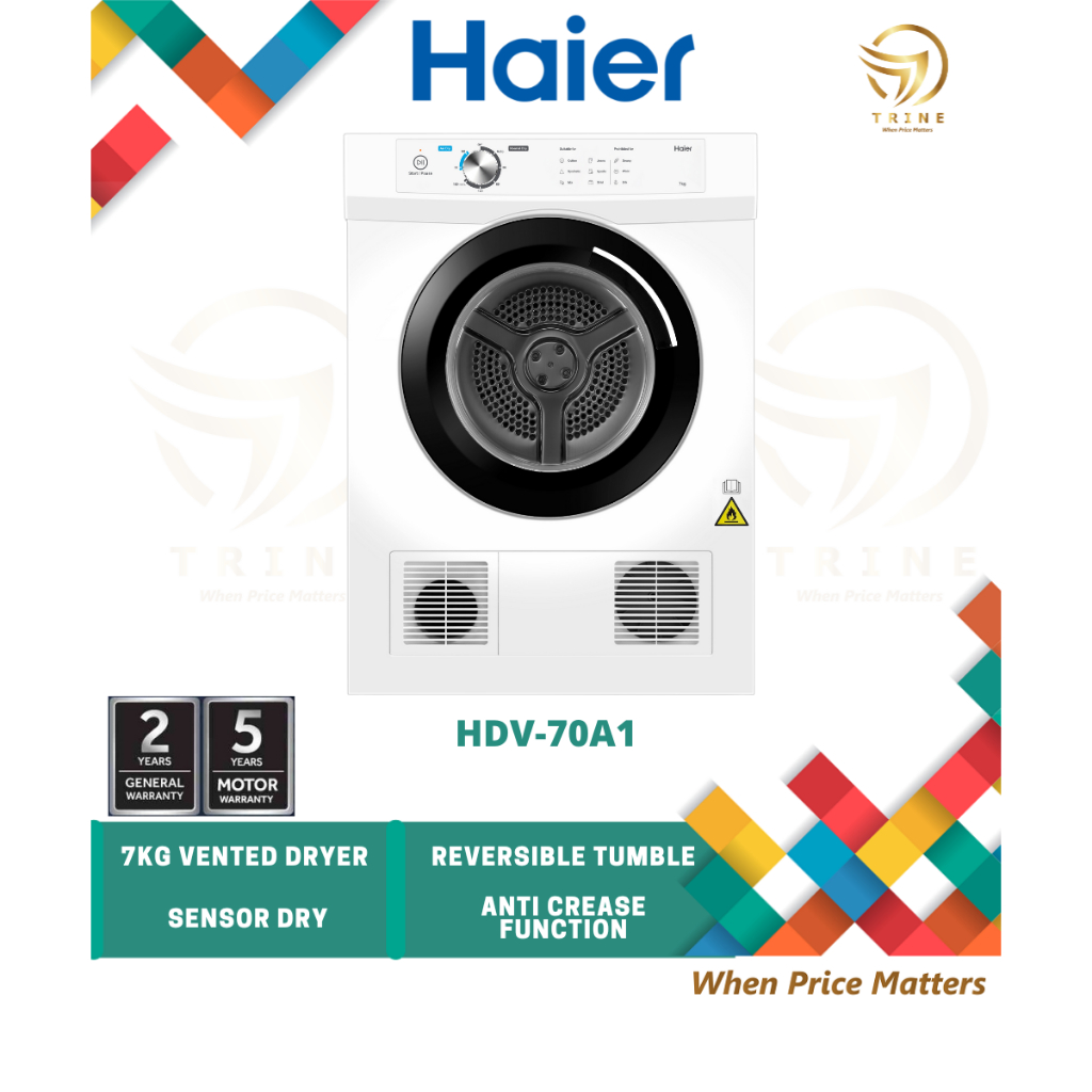 Haier Vented Dryer (7kg) HDV70A1 | Shopee Malaysia