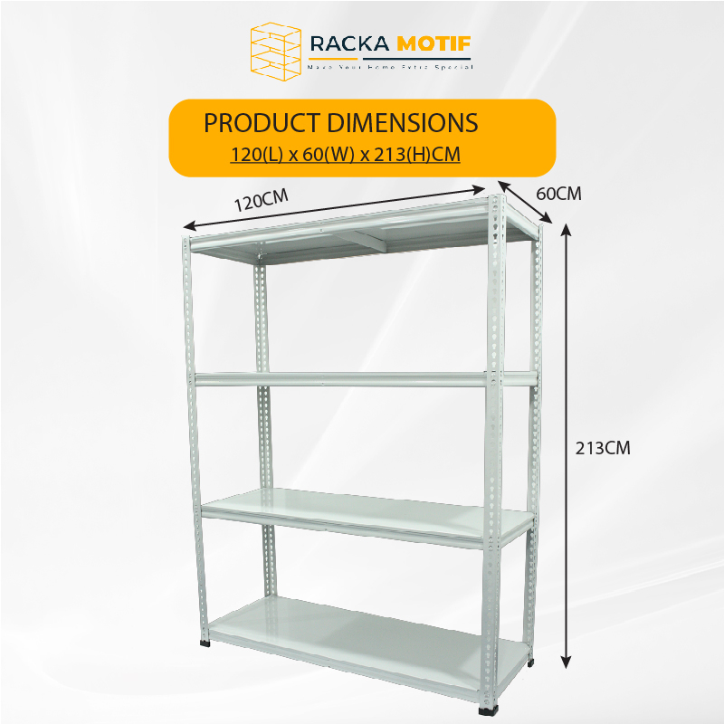 Rack A Motive Heavy Duty Boltless Greyish White - 4 Level Office ...