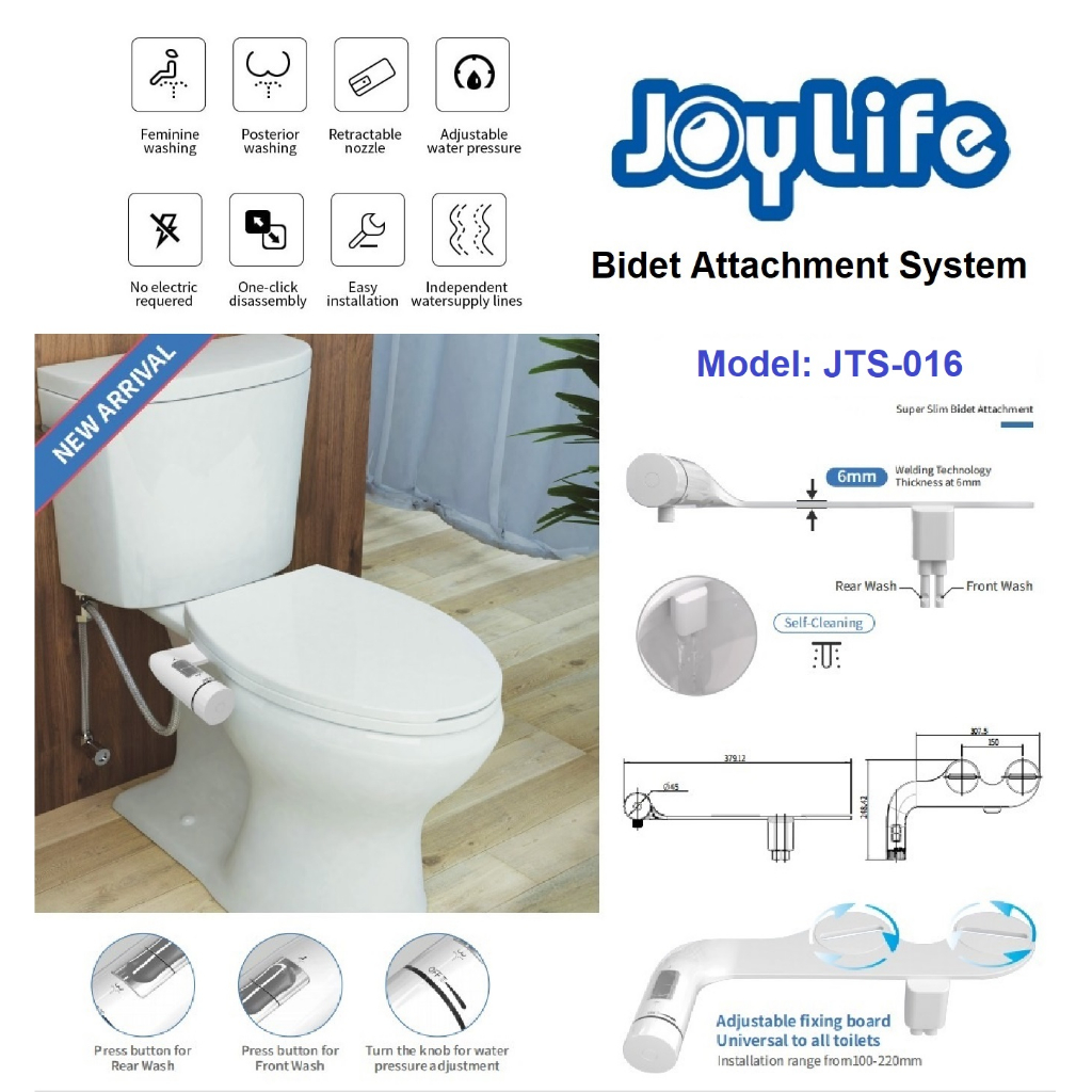 JoyLife Easy Installation Dual Nozzle Bidet Attachment System (Model ...