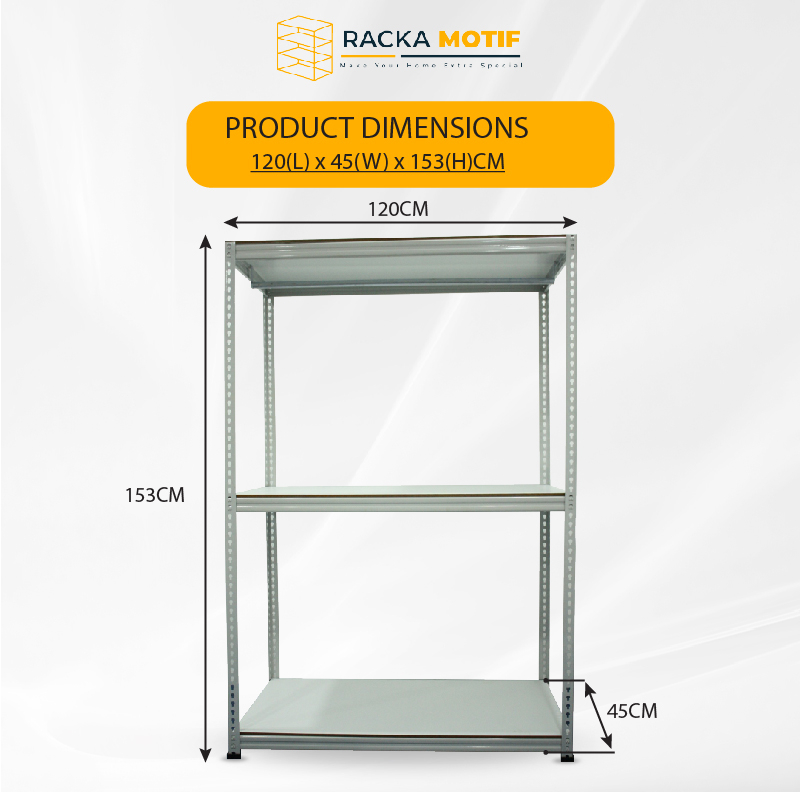 Rack A Motive Heavy Duty Boltless Greyish White - 3 Level Office ...