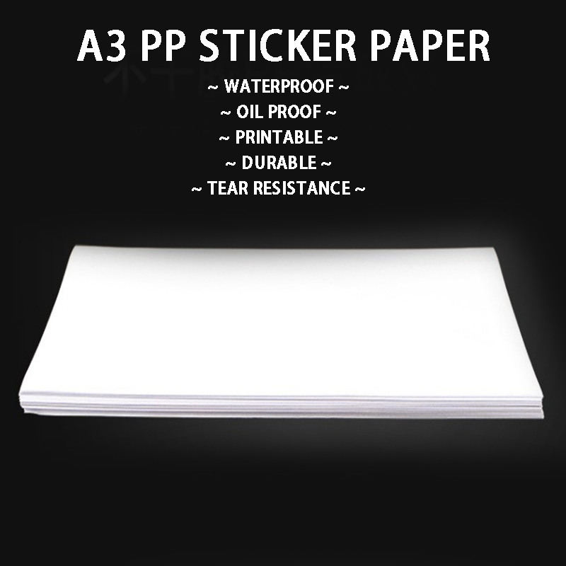 1 PKT PP White Gloss A3 Label Sticker PVC Material waterproof LABEL ...