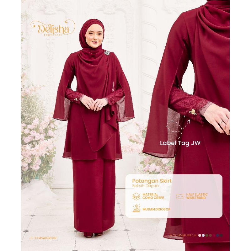 Kurung Lace Delisha Permaisuri chiffon breastfeed friendly baju raya ...