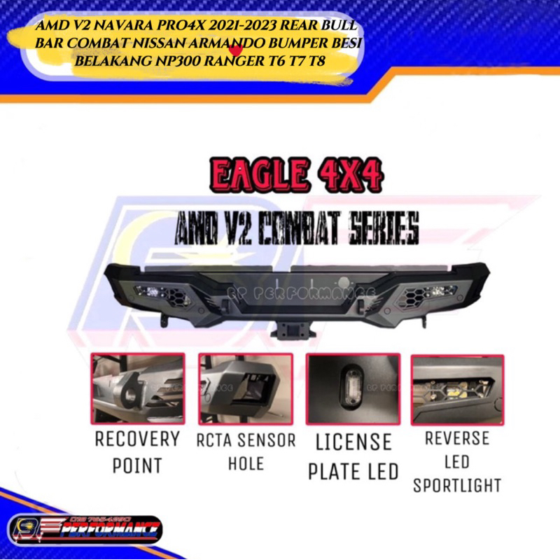 AMD V2 NAVARA PRO4X 2021-2023 REAR BULL BAR COMBAT NISSAN ARMANDO ...